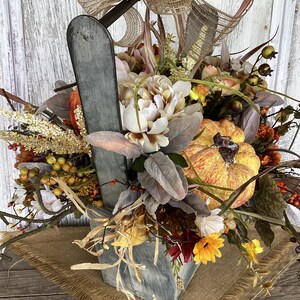 Primitive Fall Pumpkin Floral Arrangement~farmhouse Floral Centerpiece ...