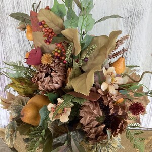 Vintage Pitcher With Fruit Floral Arrangementearth Tone Floral ...