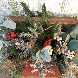 Winter Snowflake Arrangement in Tote~primitive Holiday Decor~rustic ...