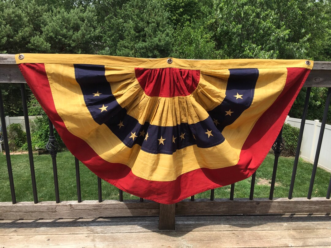 Aged Bunting Cotton Flagamericana Bunting Flagfourth Of July Bunting