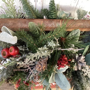 Winter Snowflake Arrangement in Tote~primitive Holiday Decor~rustic ...