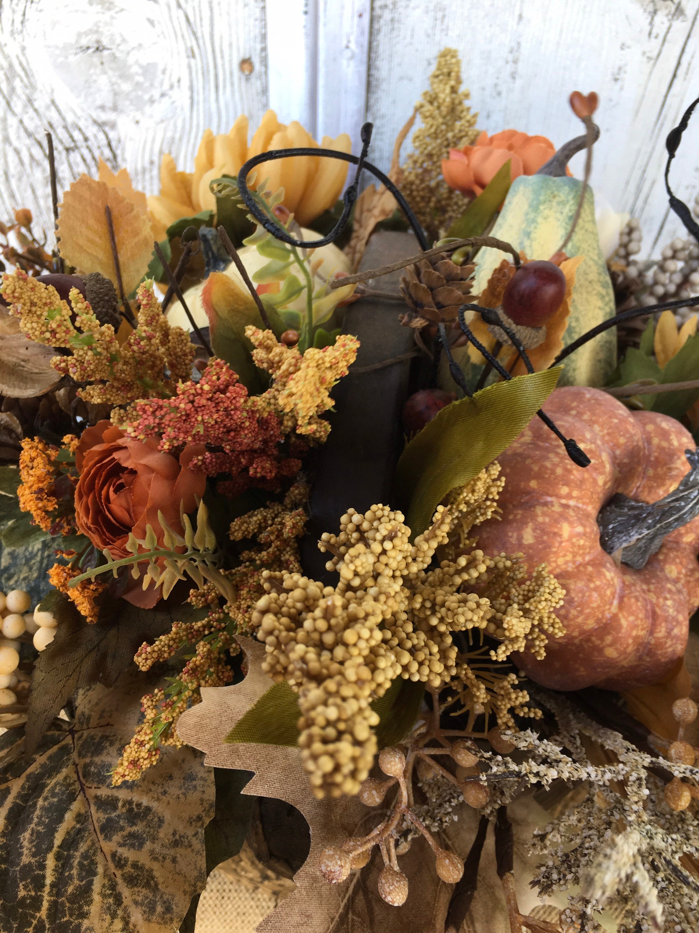 Fall Basket With Pumpkins and Floralautumn Basket - Etsy