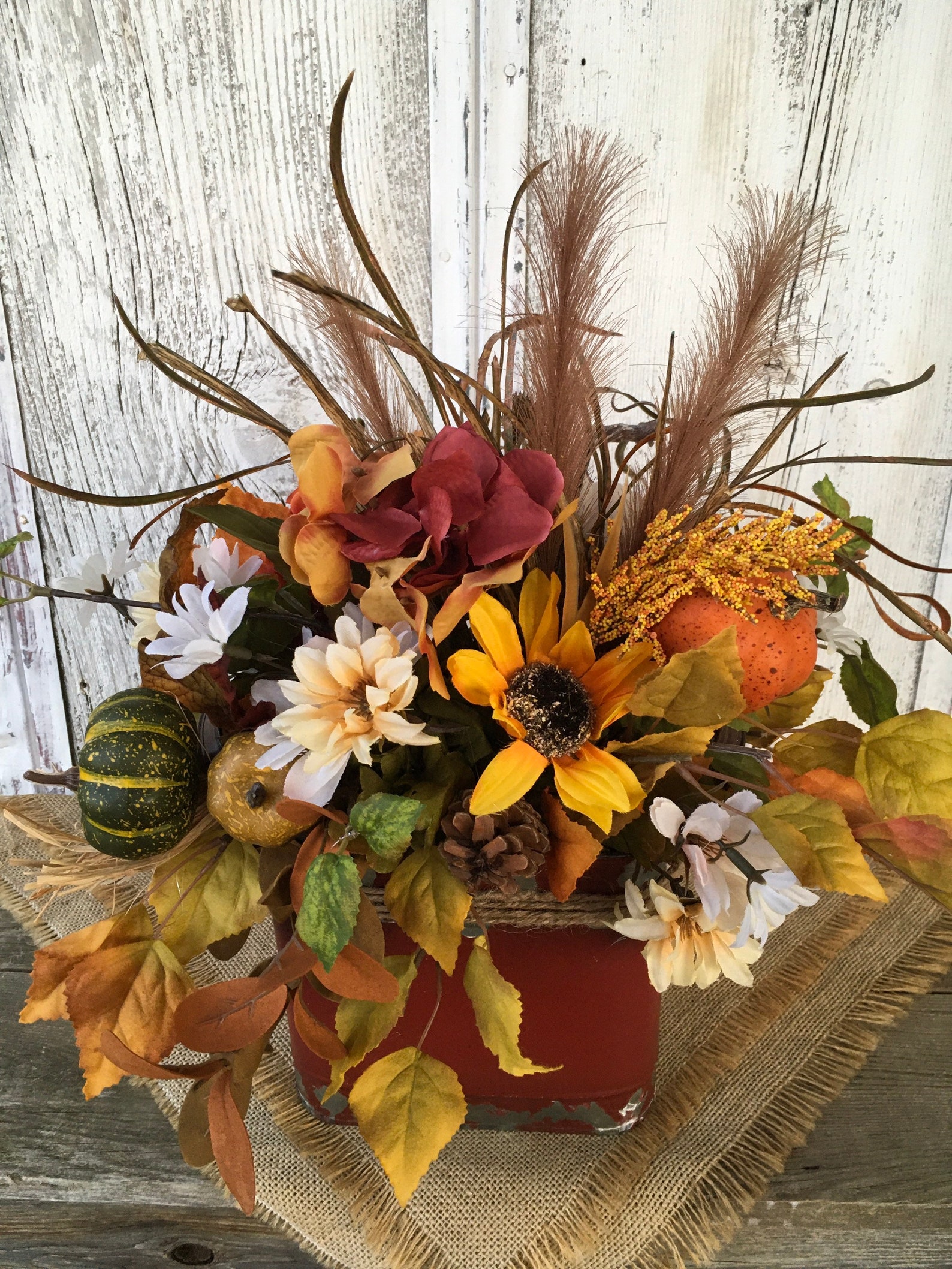 Fall Floral and Pumpkin Centerpieceautumn Table - Etsy