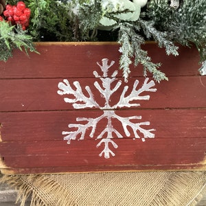 Winter Snowflake Arrangement in Tote~primitive Holiday Decor~rustic ...