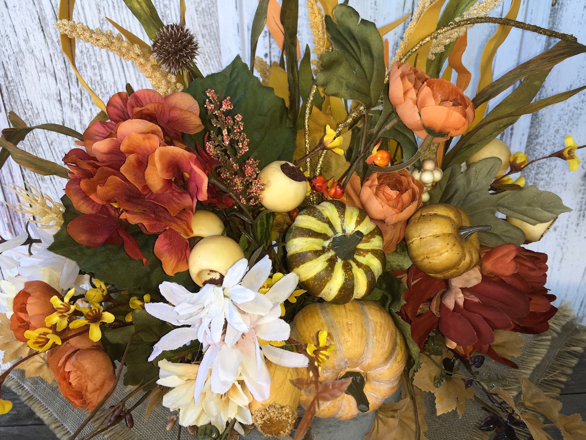 Fall Table Arrangementautumn Centerpiecethanksgiving - Etsy