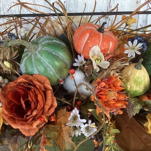 Harvest Basket Centerpiece, Fall Pumpkin Floral Arrangement - Etsy