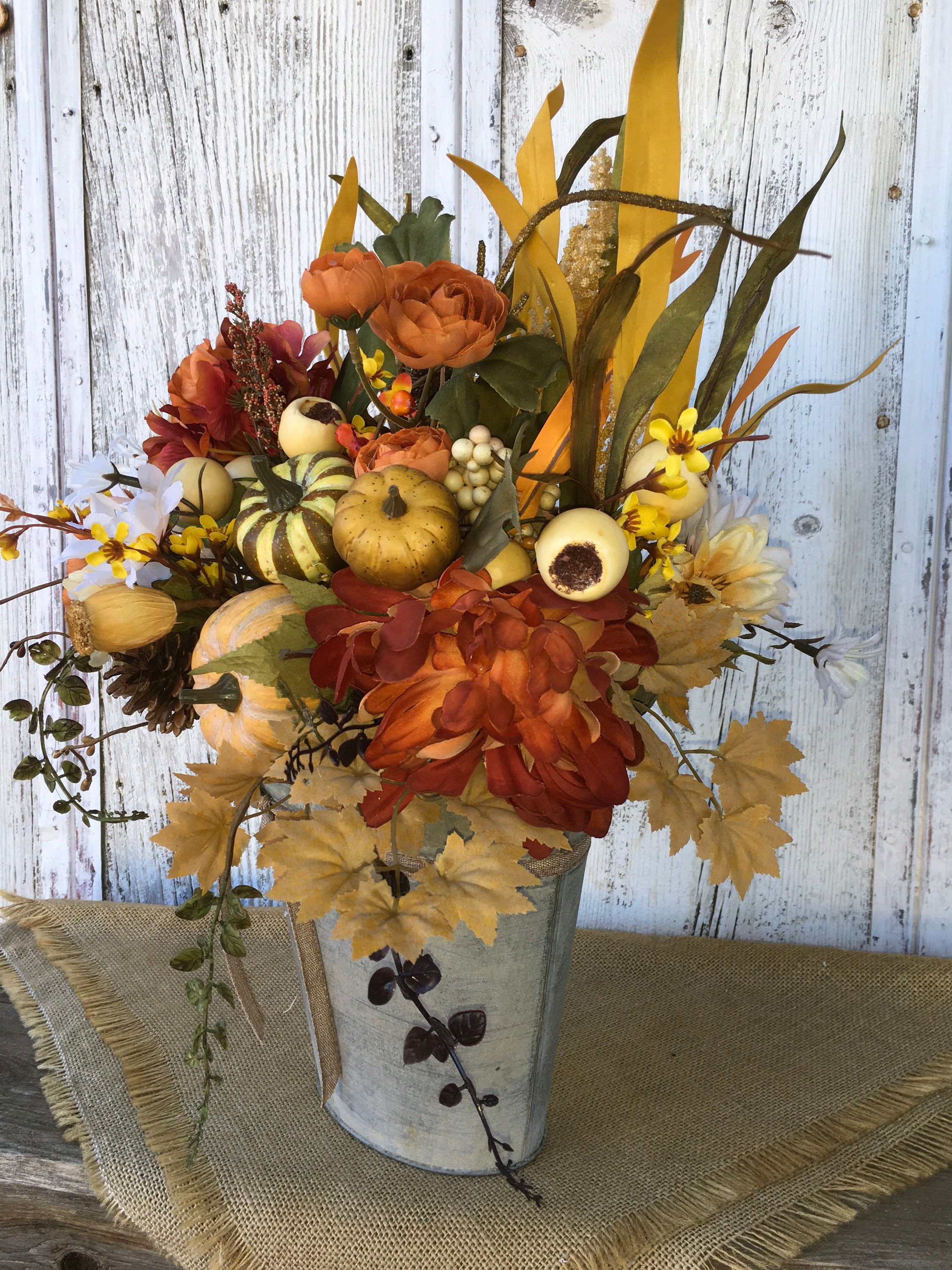 Fall Table Arrangementautumn Centerpiecethanksgiving - Etsy