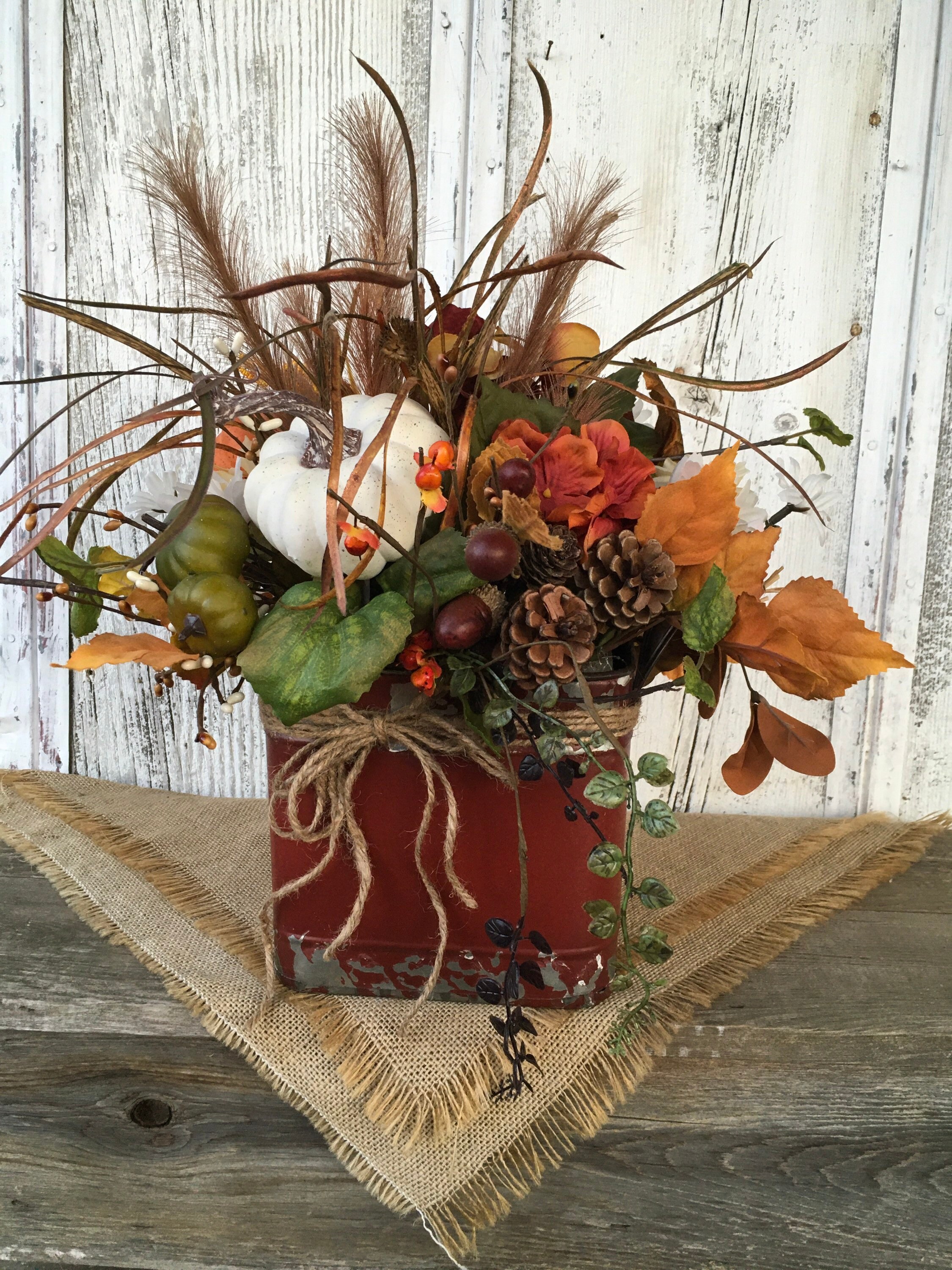 Fall Floral and Pumpkin Centerpieceautumn Table - Etsy