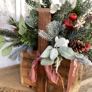 Winter Snowflake Arrangement in Tote~primitive Holiday Decor~rustic ...