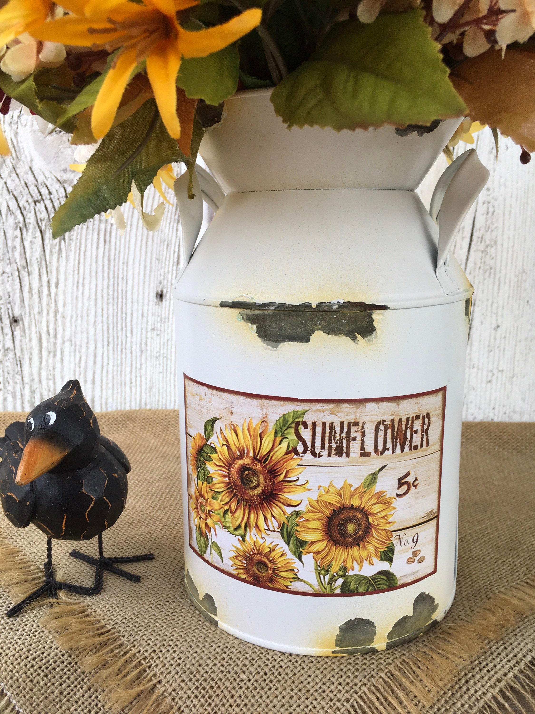 Sunflower Cream Can Summer Through Autumn Floral - Etsy