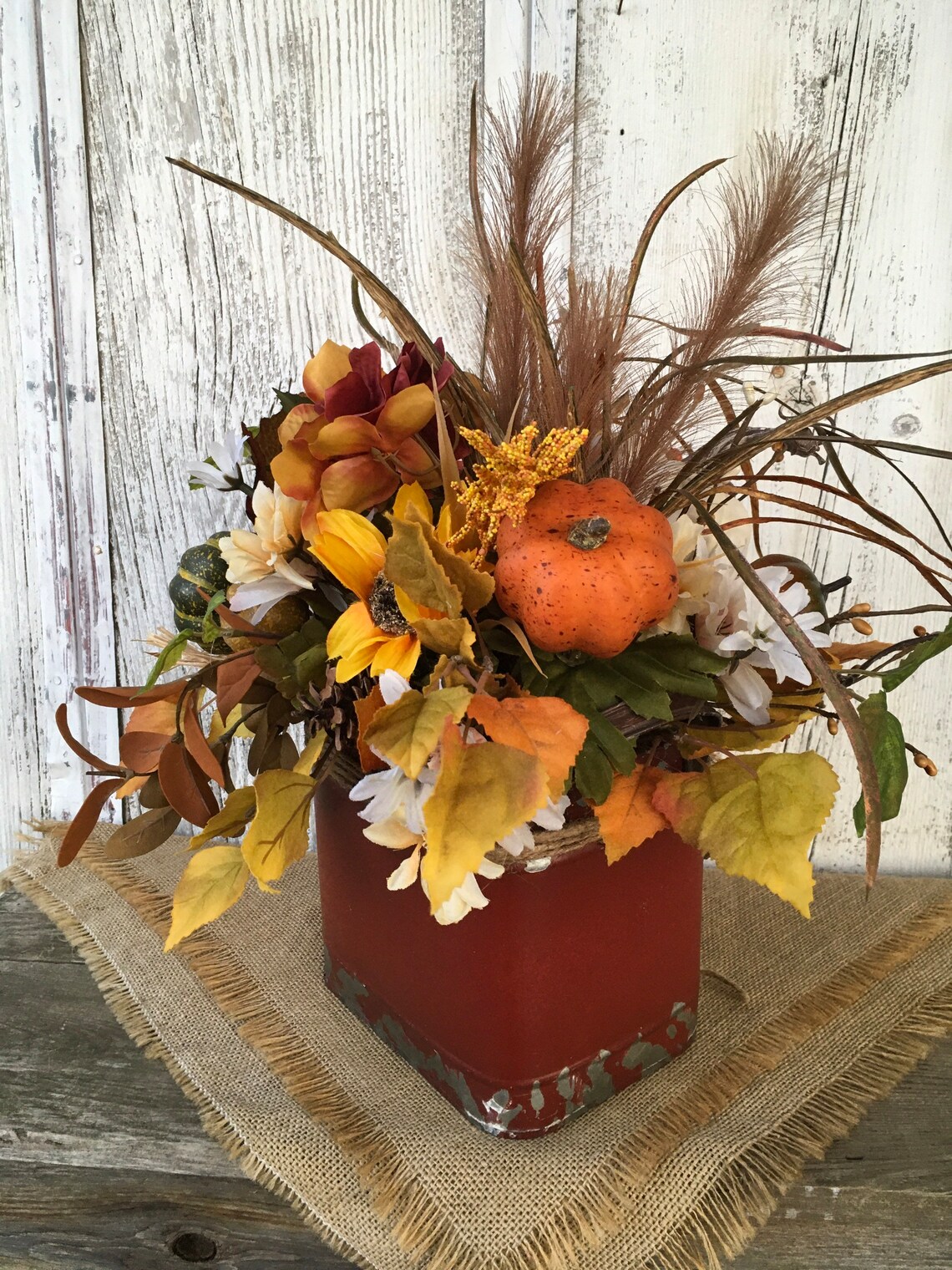 Fall Floral and Pumpkin Centerpieceautumn Table - Etsy
