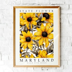 Black Eyed Susan, Maryland State Flower, Poster Print, Wall Décor - Etsy
