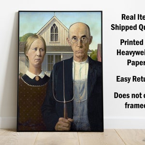 American Gothic, Poster Print Painting, Wall Art Décor - Etsy
