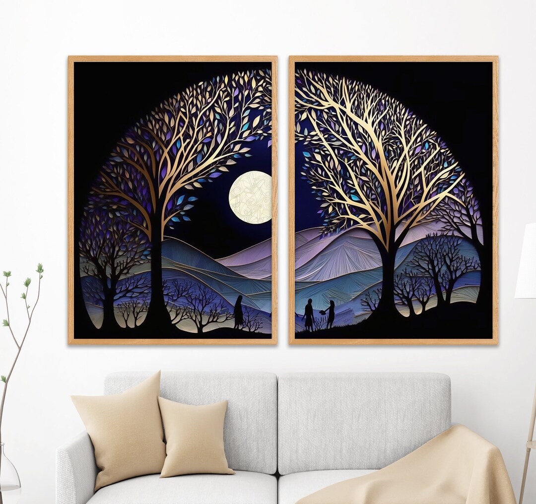 Shapes That Represents Connection and Unity Style 2, Set of 2 Poster ...