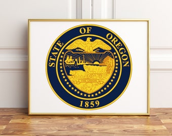 Seal of the State of Oregon United States Seals Poster Art Print 24 X ...
