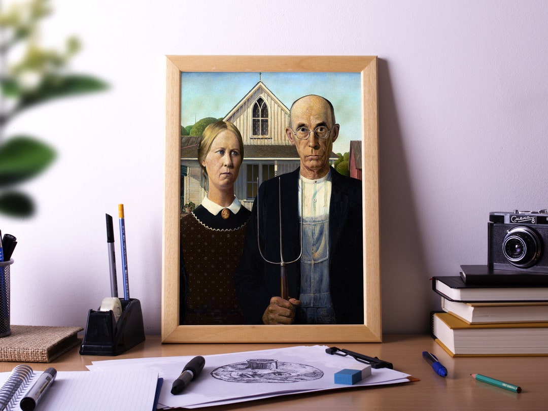 American Gothic, Poster Print Painting, Wall Art Décor - Etsy