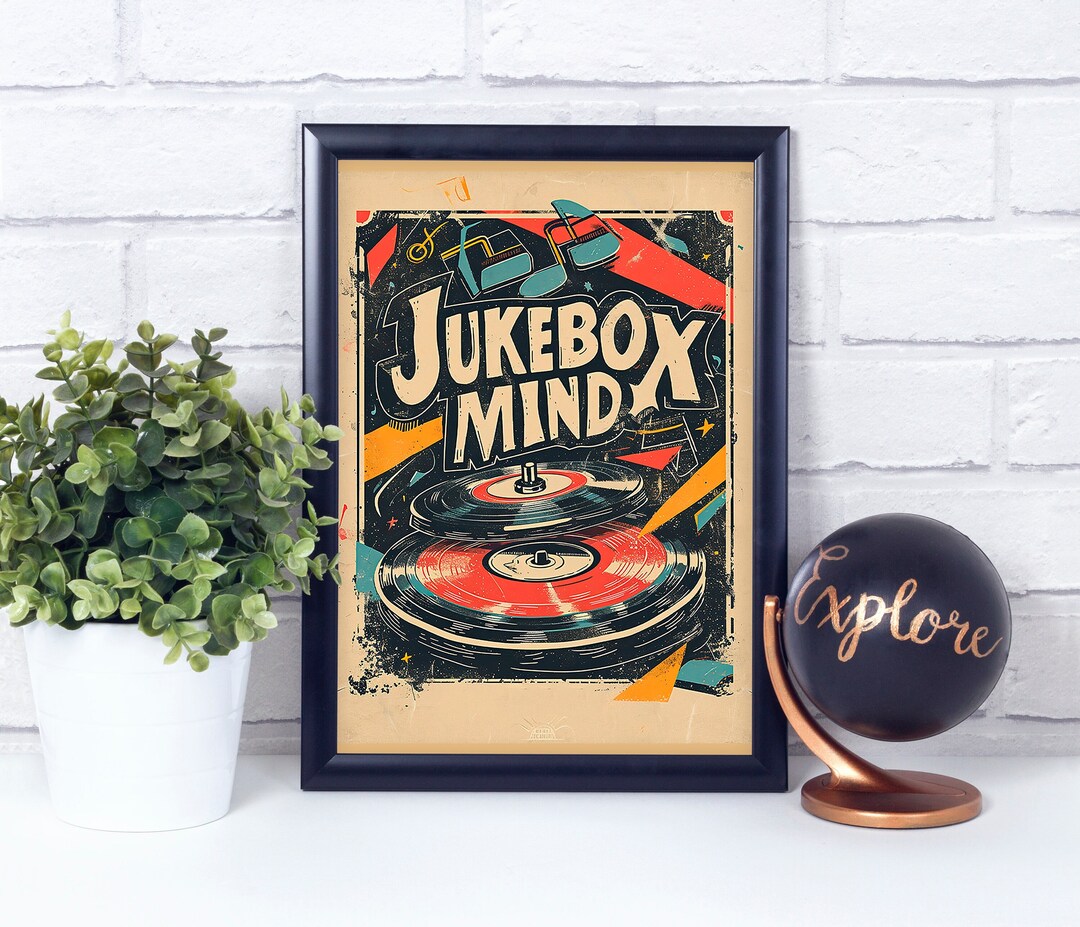 Jukebox Mind, Vintage Retro Style, Poster Print, Wall Décor - Etsy