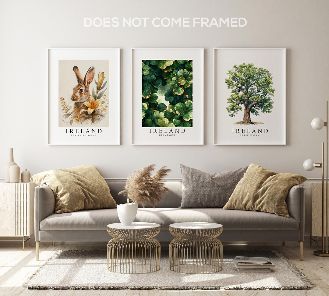 Ireland National Symbols, Irish Hare, Shamrock Flower, Sessile Oak Tree ...