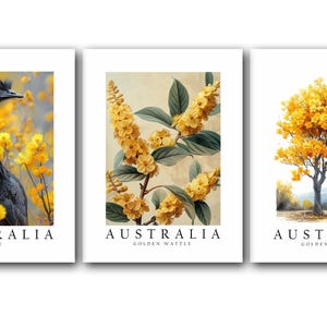 Australia National Symbols, the Emu, Golden Wattle Flower, Golden ...