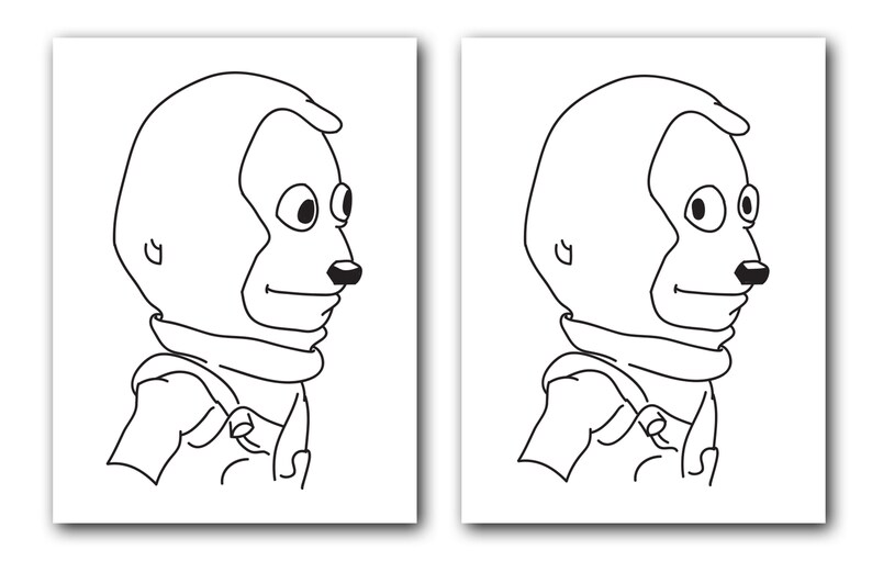 Monkey Puppet Line Art, Awkward Look Monkey, Poster Print, Set of 2 - Etsy