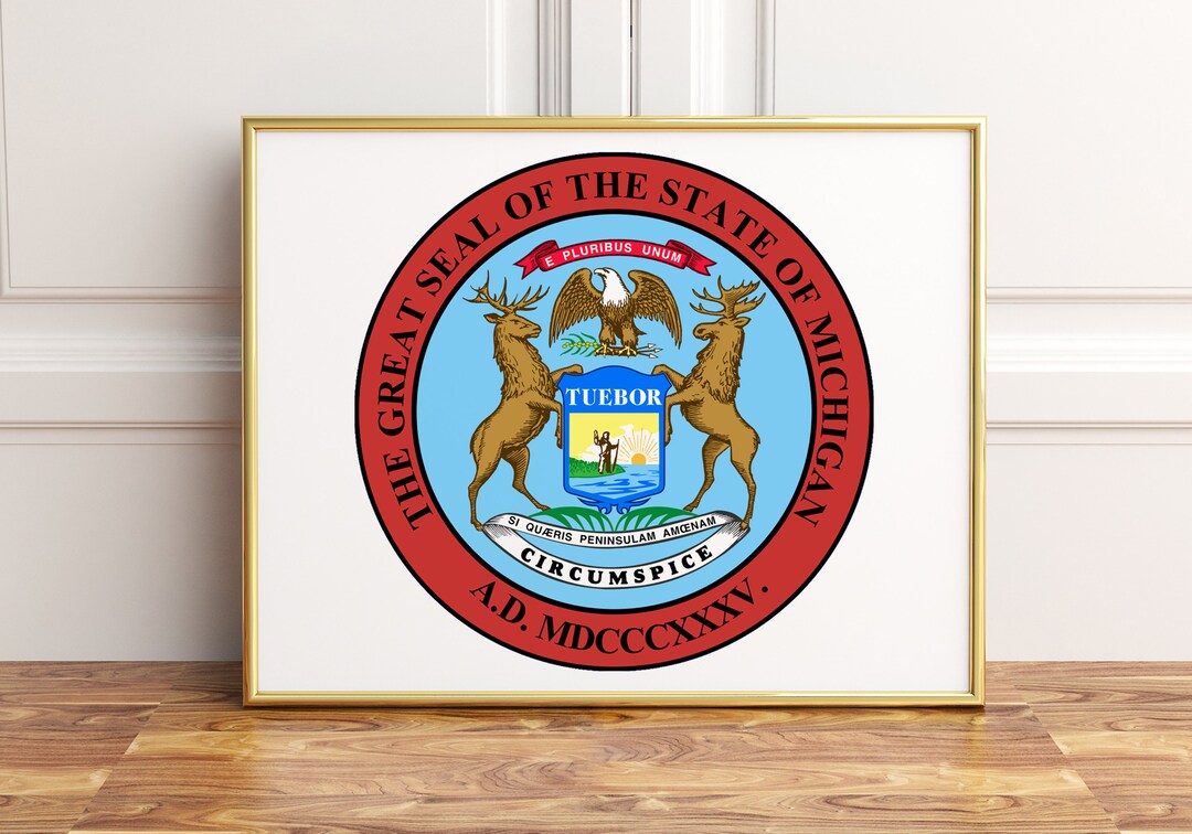 Michigan State Seal, Poster Print, Wall Décor - Etsy