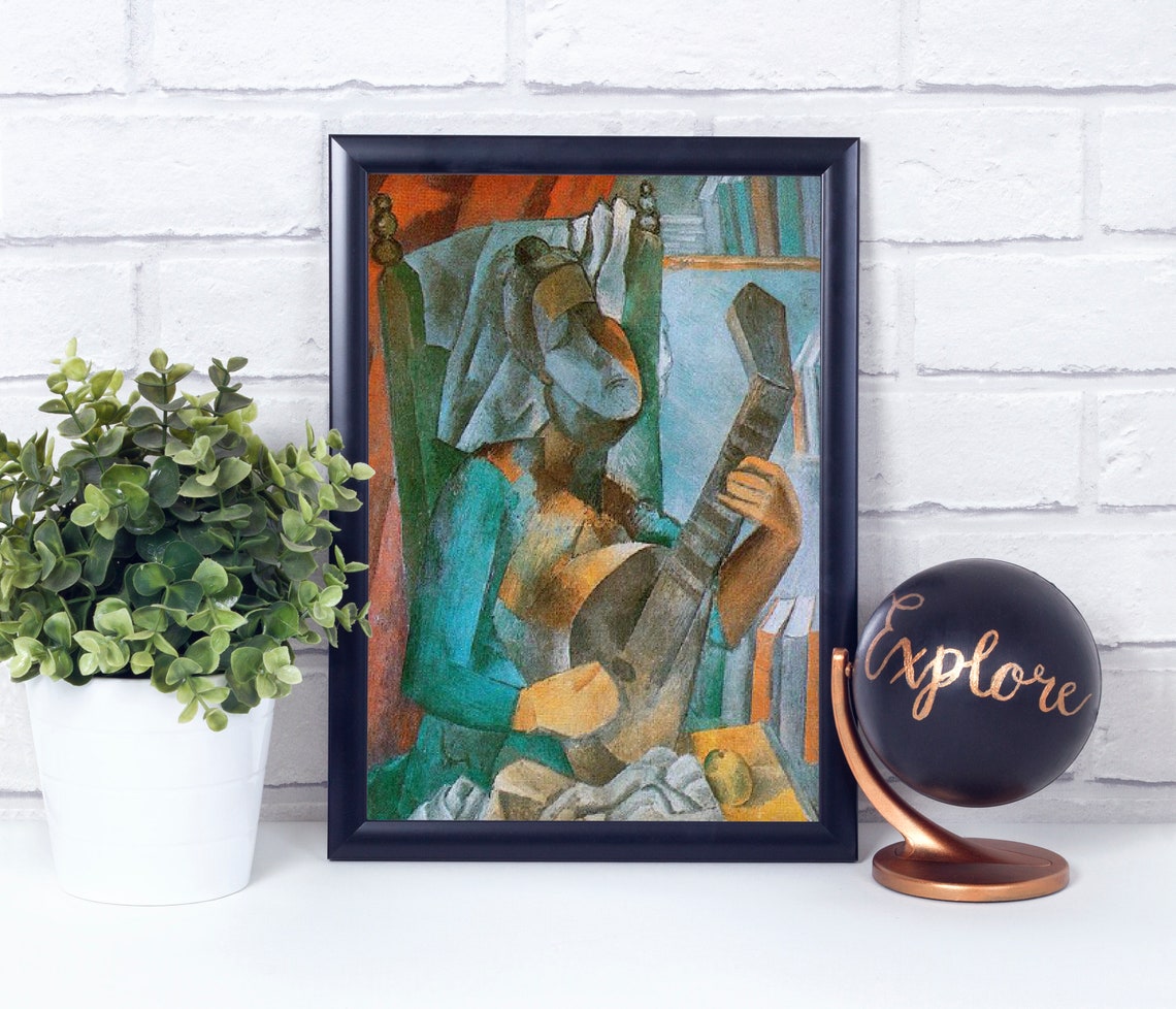 Girl with Mandolin Poster Print Painting by Pablo Picasso | Etsy