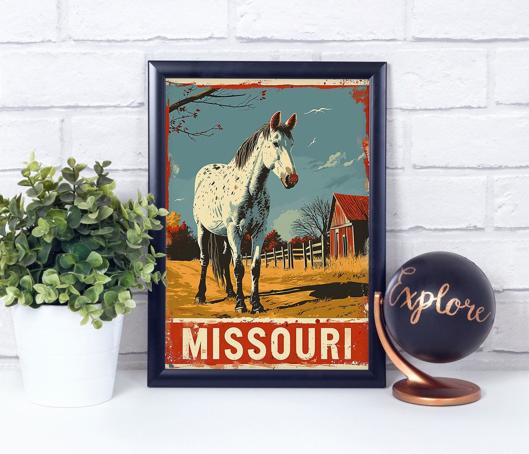 Missouri Mule, Missouri's National State Animal, Vintage Retro Style ...