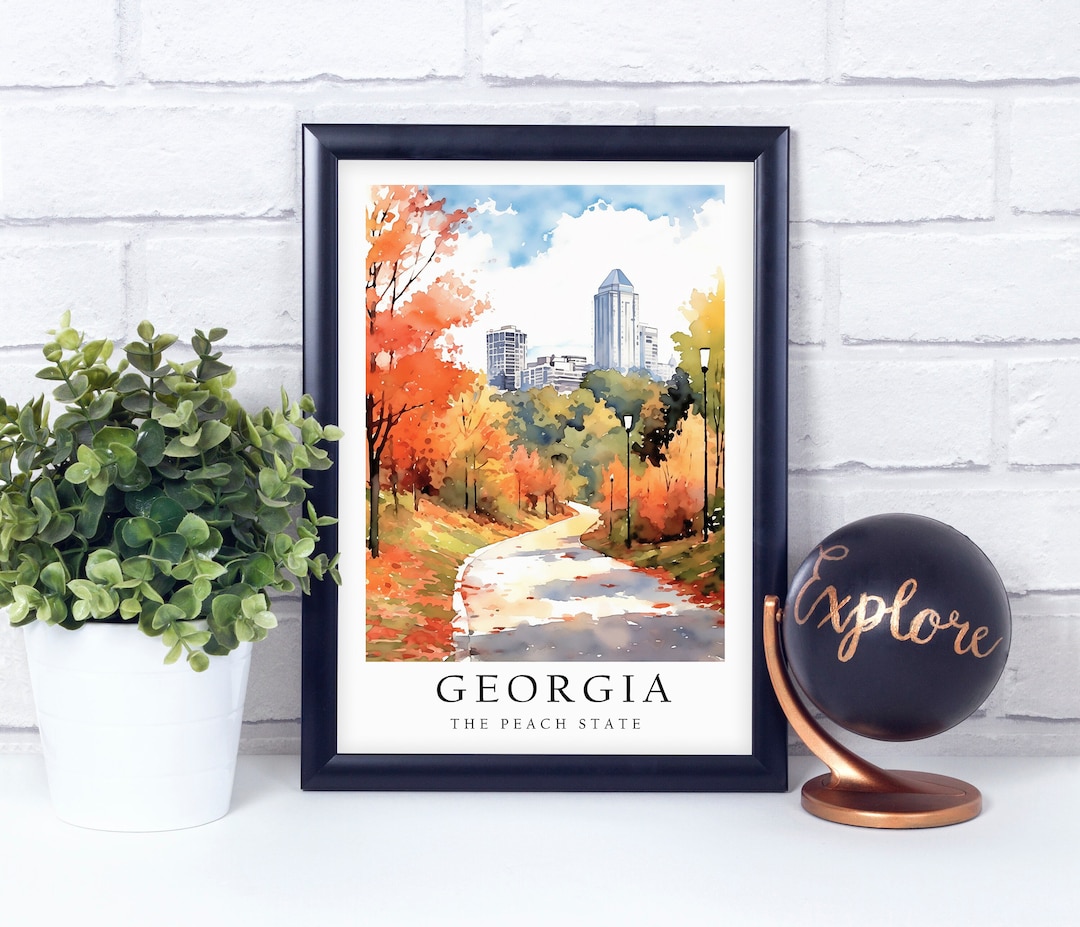 The Peach State, Georgia, Poster Print, Wall Art, Home Décor - Etsy