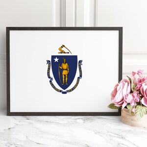 Massachusetts State Flag, Poster Print, Wall Décor - Etsy
