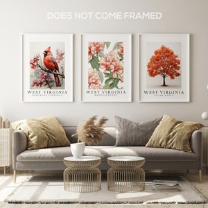 West Virginia State Bird Northern Cardinal, State Tree Sugar Maple ...