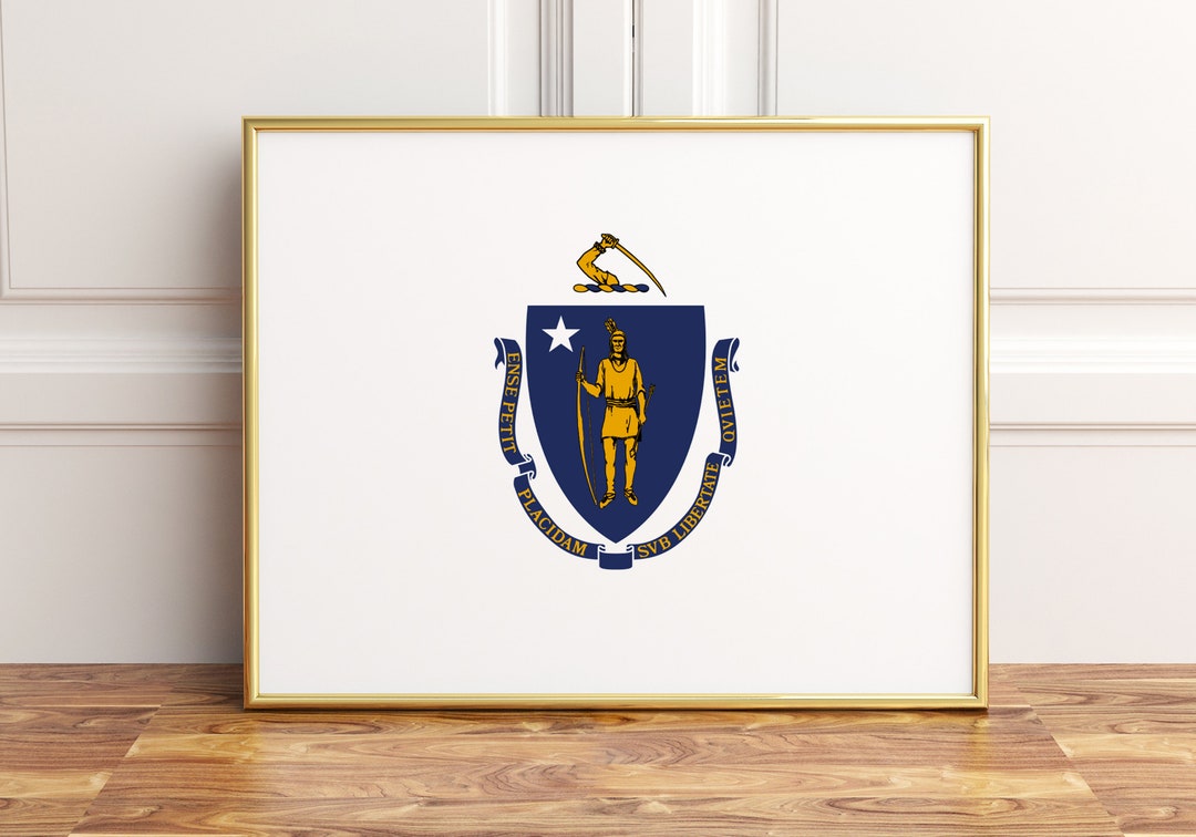 Massachusetts State Flag, Poster Print, Wall Décor - Etsy
