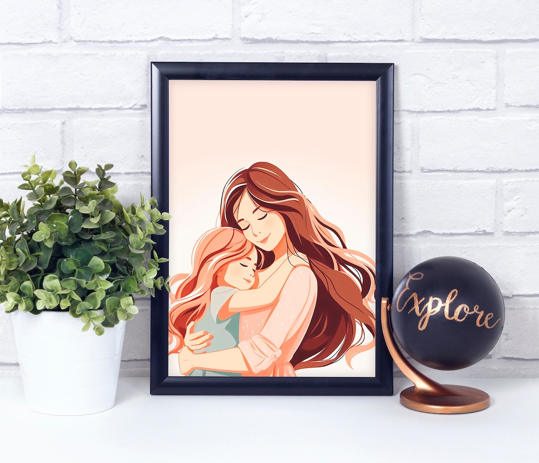 Mother and Daughter, Poster Print, Wall Art Home Décor - Etsy