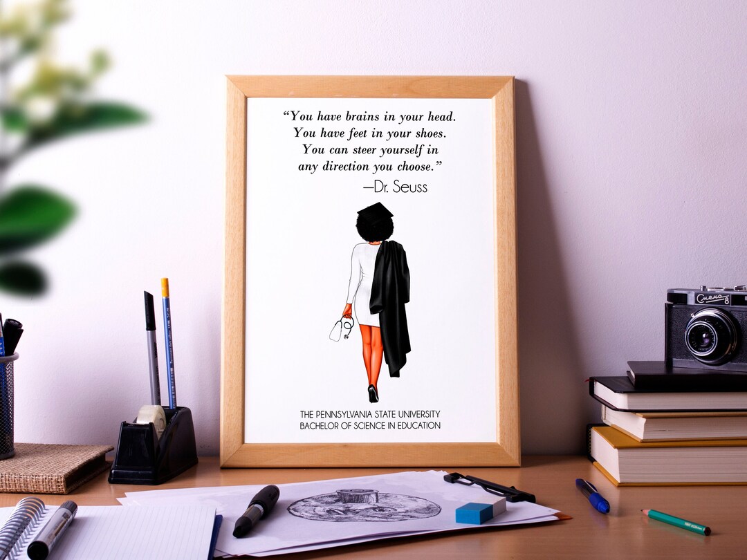 Doctor, MD, Personalized Custom Graduation Print Art With Quote ...