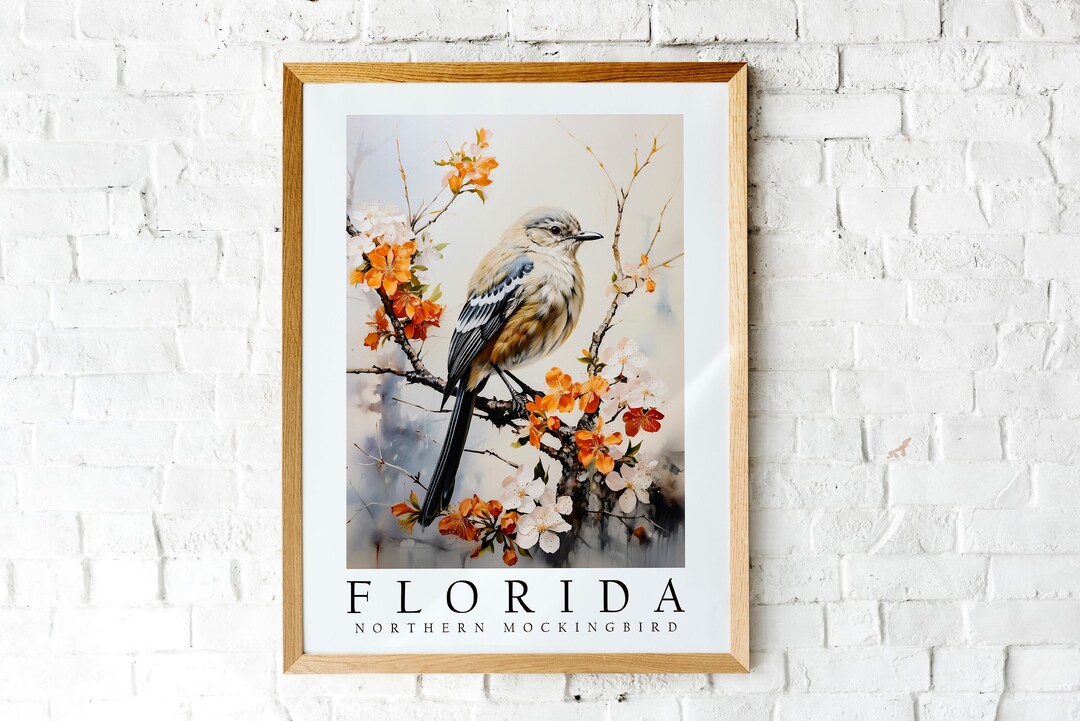 Northern Mockingbird, the State Bird of Florida, Poster Print, Wall ...