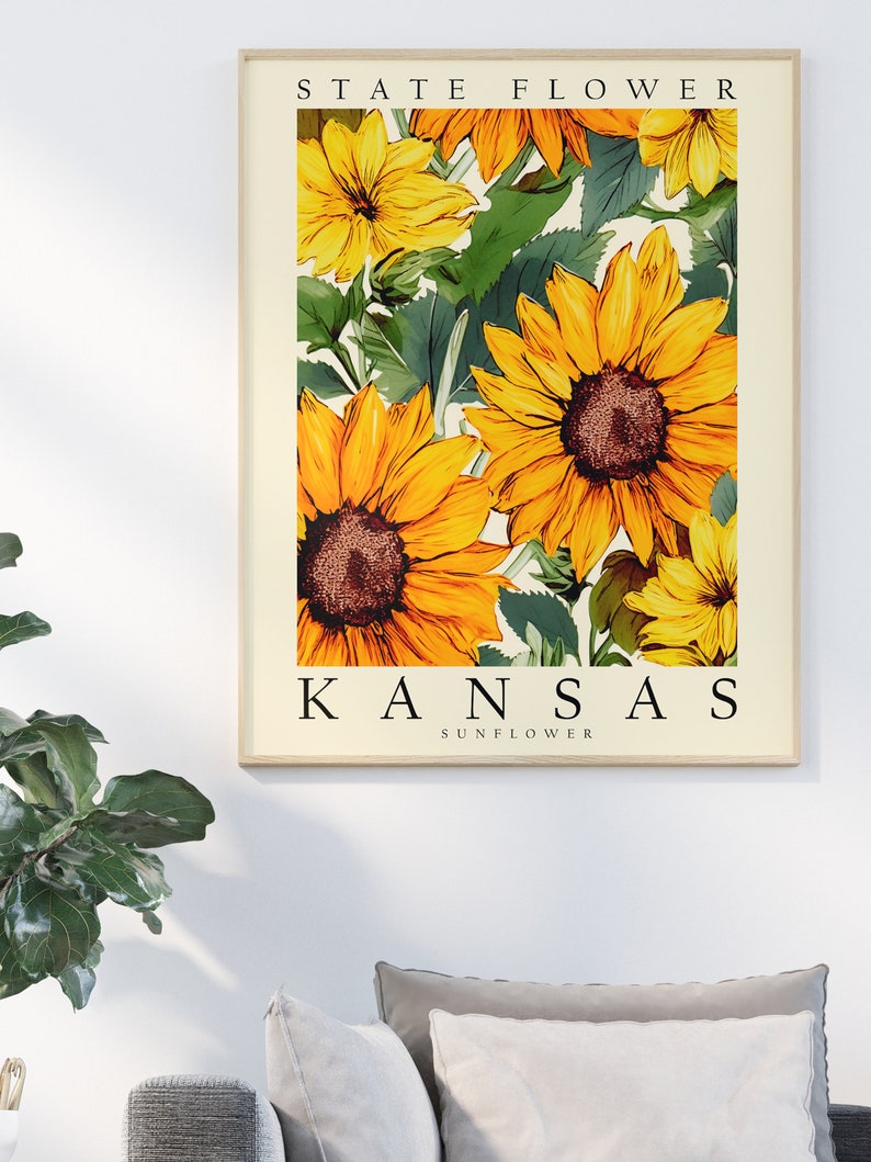 Sunflower, Kansas State Flower, Poster Print, Wall Décor - Etsy