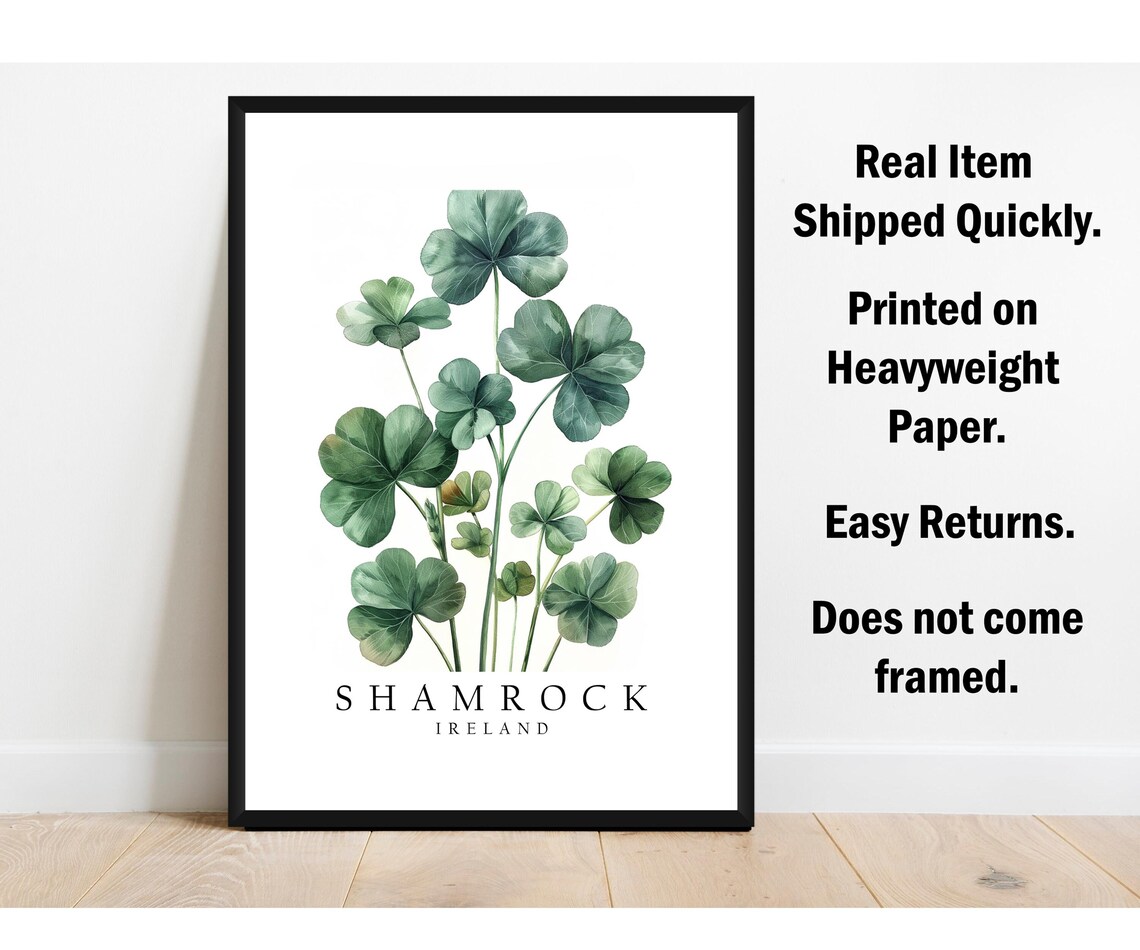Shamrock, Ireland National Flower, Poster Print, Wall Home Décor - Etsy