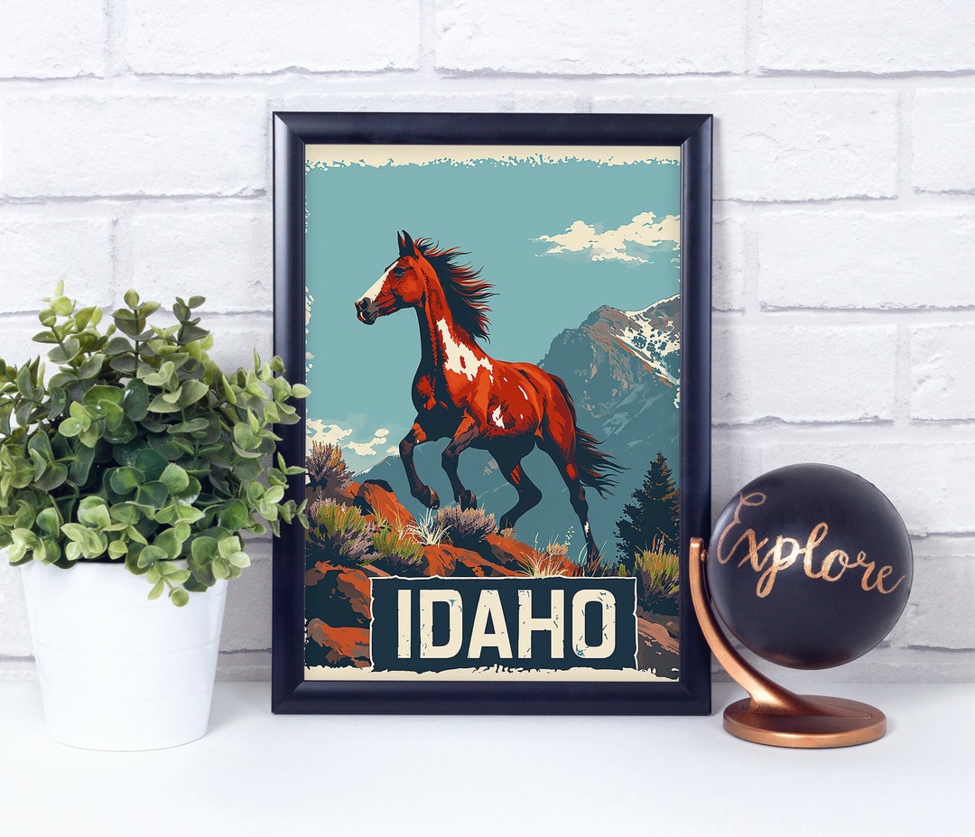 Appaloosa Horse, Idaho, National State Animal, Vintage Retro Style ...