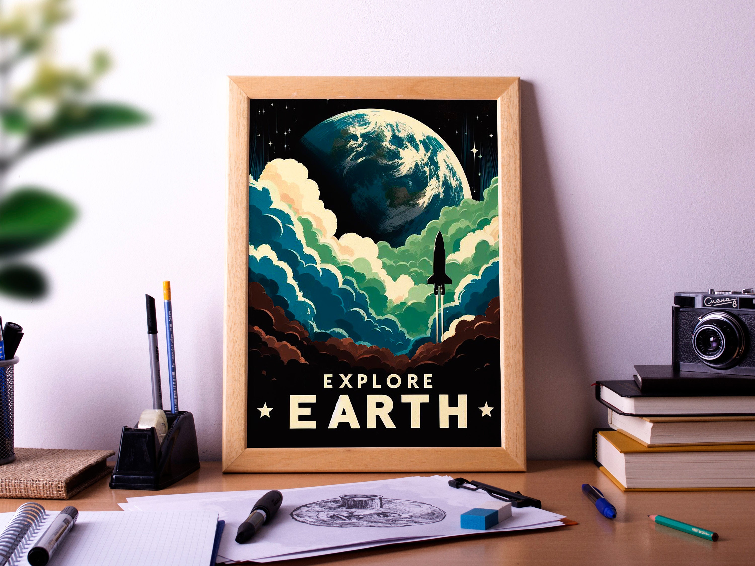 Planet Earth, Explore Outer Space Travel, Poster Print, Wall Décor - Etsy