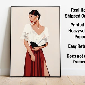 Filipina Wearing Elegant Filipiniana Woman Art, Poster Print, Home ...