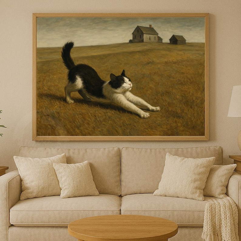 Funny Christina’s World Cat Poster Print: Andrew Wyeth Parody ...