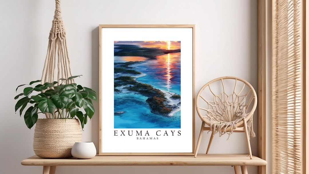 Exuma Cays, Bahamas, Travel Poster, Art Print, Wall Décor - Etsy