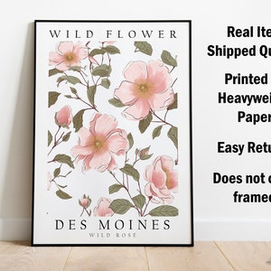 Wild Rose, the Wild Flower of Des Moines, Poster Print, Wall Décor - Etsy