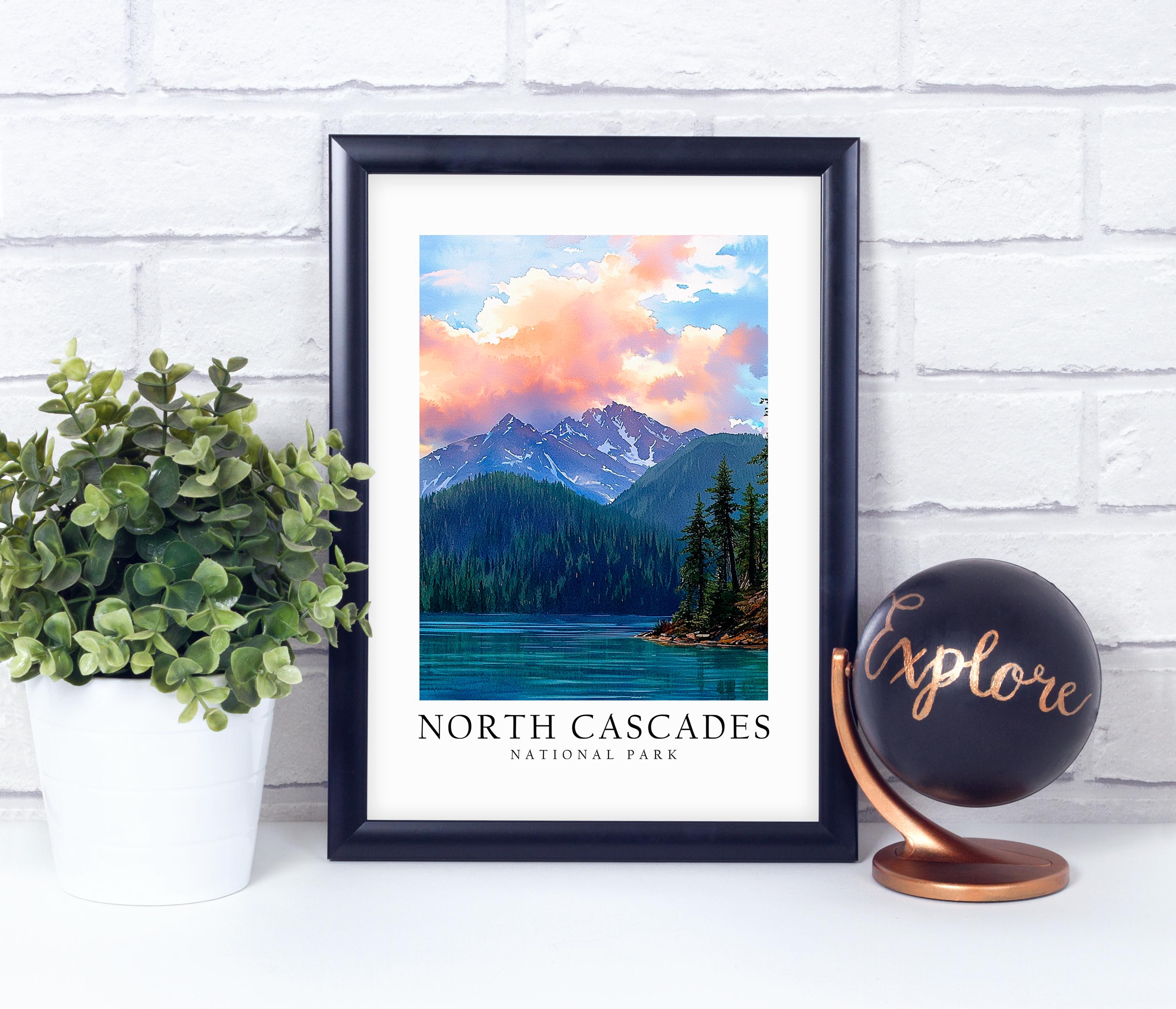 North Cascades National Park, Travel Poster, Art Print, Wall Décor - Etsy