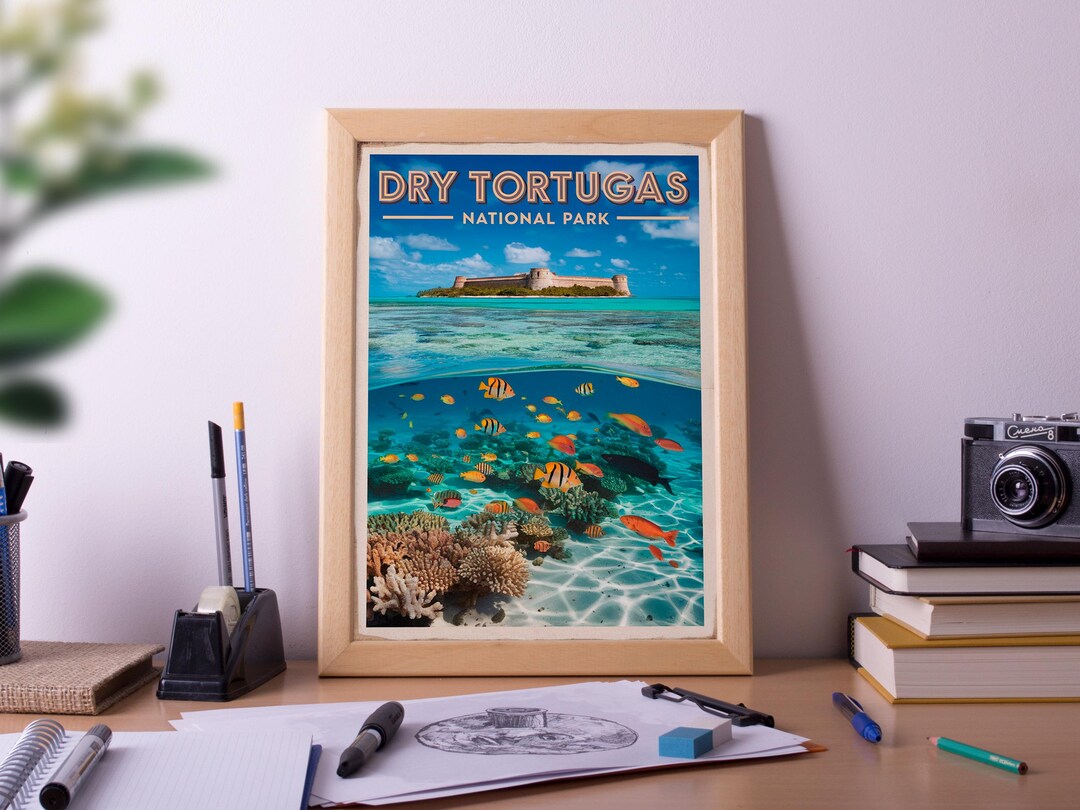 Dry Tortugas National Park, Travel Poster, Vintage Retro Style Art ...
