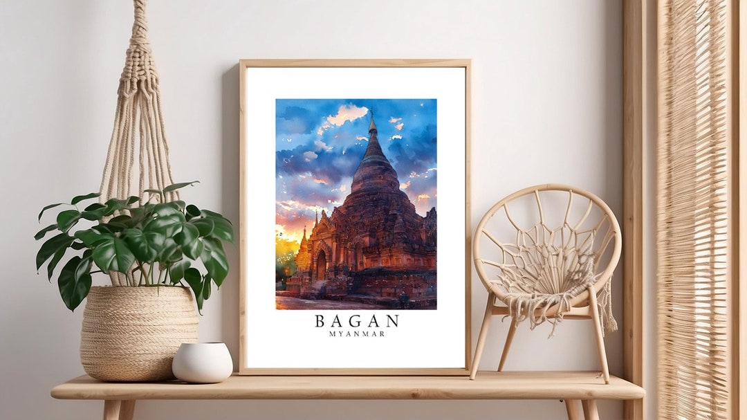 Bagan, City in Myanmar, Travel Poster, Art Print, Wall Décor - Etsy