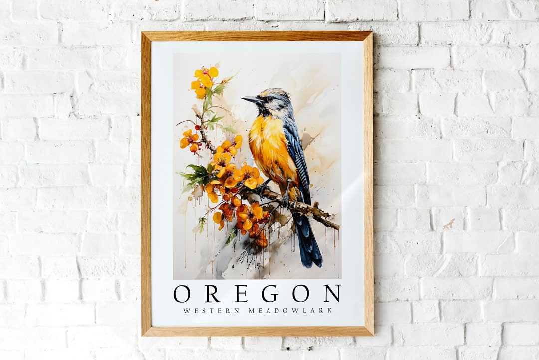 Western Meadowlark, the State Bird of Oregon, Poster Print, Wall Décor ...