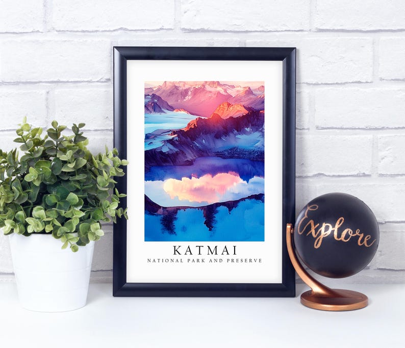 Katmai National Park and Preserve, Travel Poster, Art Print, Wall Décor ...
