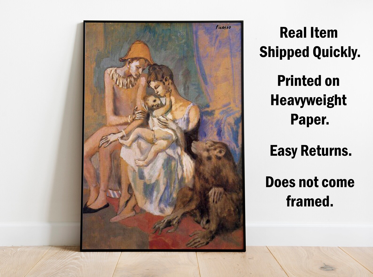 The Family of Acrobats With a Monkey, Poster Print Painting, Wall Art ...