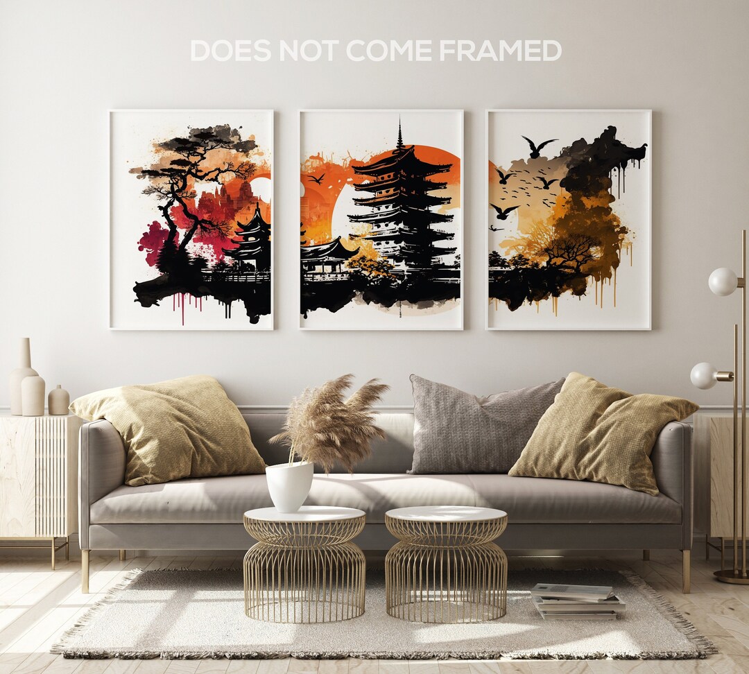 Famous Japanese Sights, Poster Prints, Wall Art Home Décor, Set of 3 - Etsy