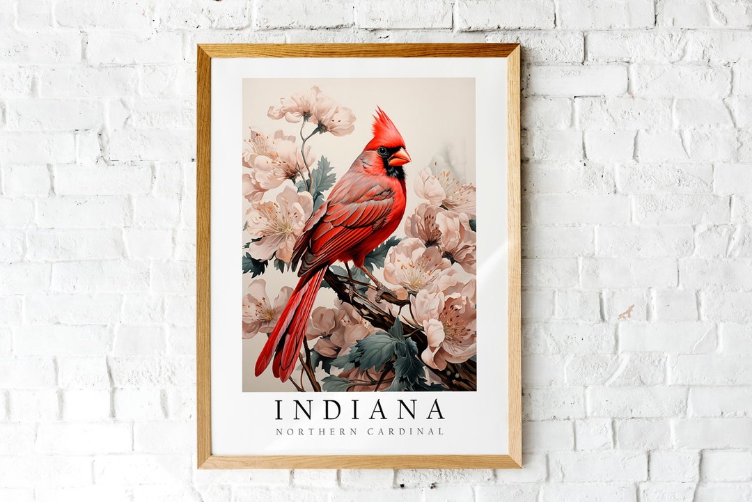 Northern Cardinal, the State Bird of Indiana, Poster Print, Wall Décor ...
